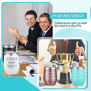 8 Pcs Employee Appreciation Gifts Bulk 4 Stainless Steel Tumbler with 4 Thank You Keychain Thank You Gifts for Women Men Coworker Friends Motivational Inspirational Wine Tumbler 12 Oz, 4 Colors