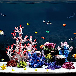 Danmu 1pc of Polyresin Coral Ornaments, Aquarium Coral Decor 2 7/10" x 2 7/10" x 1 9/10" for Fish Tank Aquarium Decoration