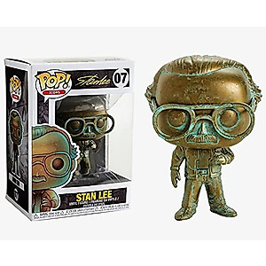 Marvel POP Stan Lee [Patina] Funko Pop! Icons Vinyl Figure (Bundled with Compatible Pop Box Protector Case), Multicolor, 3.75 inches