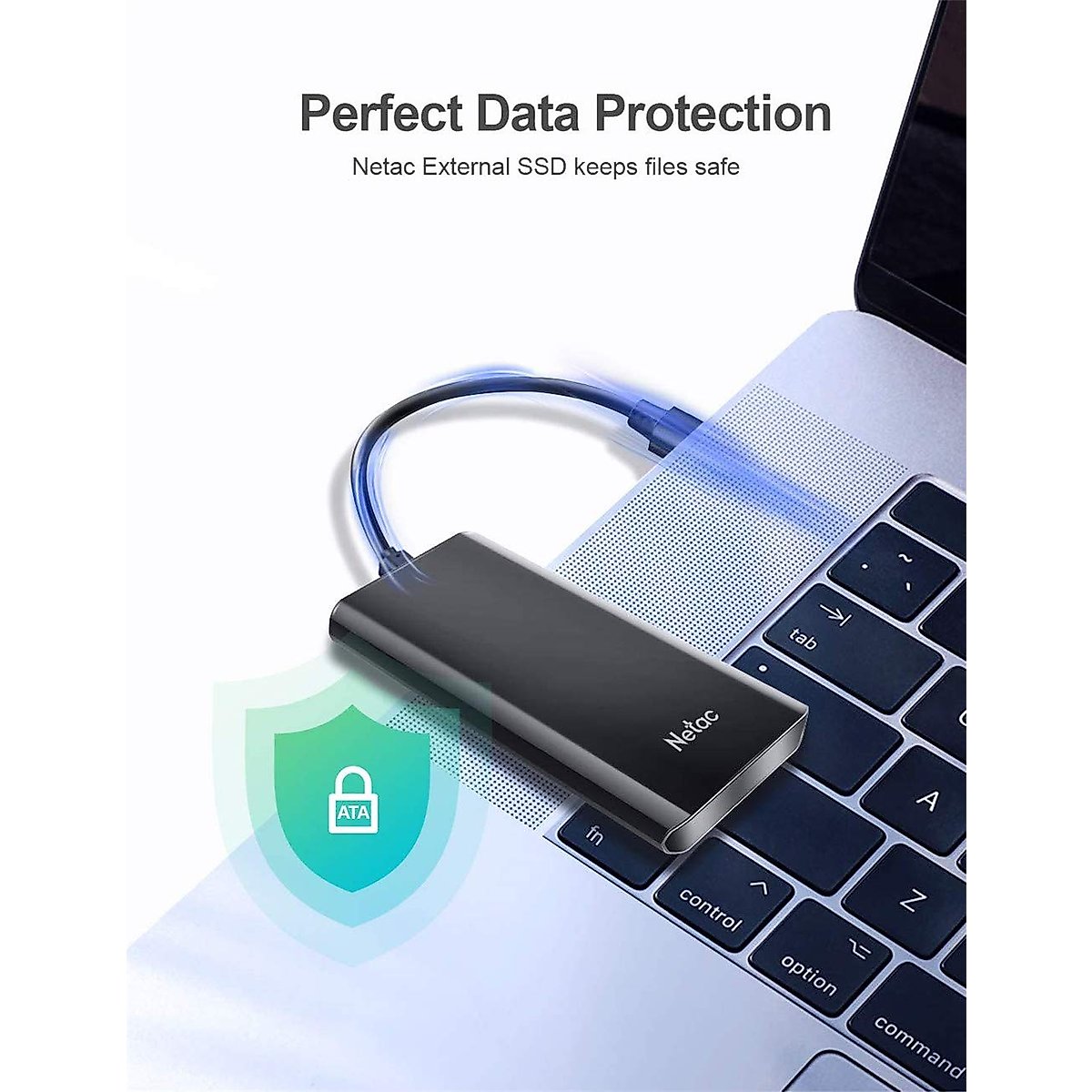 Netac External SSD Drive, SATA SSD Portable SSD 1TB for Type-C, Up to 500MB/s, USB 3.2 Gen2 10Gbps External Solid Hard Drive
