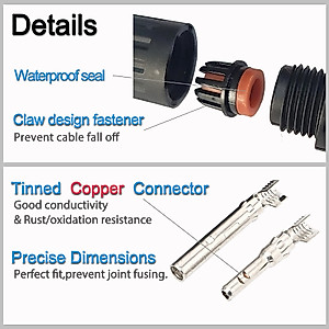 AAKL Solar Extension Cable Y Branch Solar PV Connector Parallel Adapter Cable Wire Plug Tool Kit Female Male for Home Rooftop RV Solar PV Panel Extend (1 Pair F/MMMM & M/FFFF)