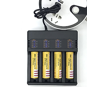 Universal Lithium 18650 Battery Charger for 3.7V Li-ion 18650 26650 18490 17670 17500 22650 21700 20700 18350 16340 RCR123A 14500, AA AAA & C Ni-MH Ni-CD Rechargeable Batteries