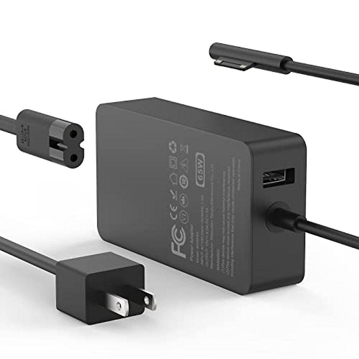 65W Surface Pro Laptop Charger for Microsoft Surface Pro 9, 8, 7+, 7, 6, 5, 4, 3, X, Windows Surface Laptop 5, 4, 3, 2, 1 Studio, Surface Go Tablet, Surface Book 3, 2, 1, Support 44W, 36W, LED, 10FT