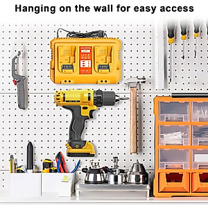 DCB102 Battery Charger Station for Dewalt Battery,Simultaneous Charging for 12V and 20V Max Battery, Compatible with DCB124 DCB126 DCB200 DCB205 Yellow