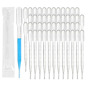 PEKYBIO Sterile Pasteur Pipettes 3ml Disposable Plastic Transfer Pipette Dropper 100Pcs Graduated Calibrated Lab Pipettes, Low Density Polyethylene (LDPE), Individual Peel-Pack, Vol. 7ml, 155mm Long