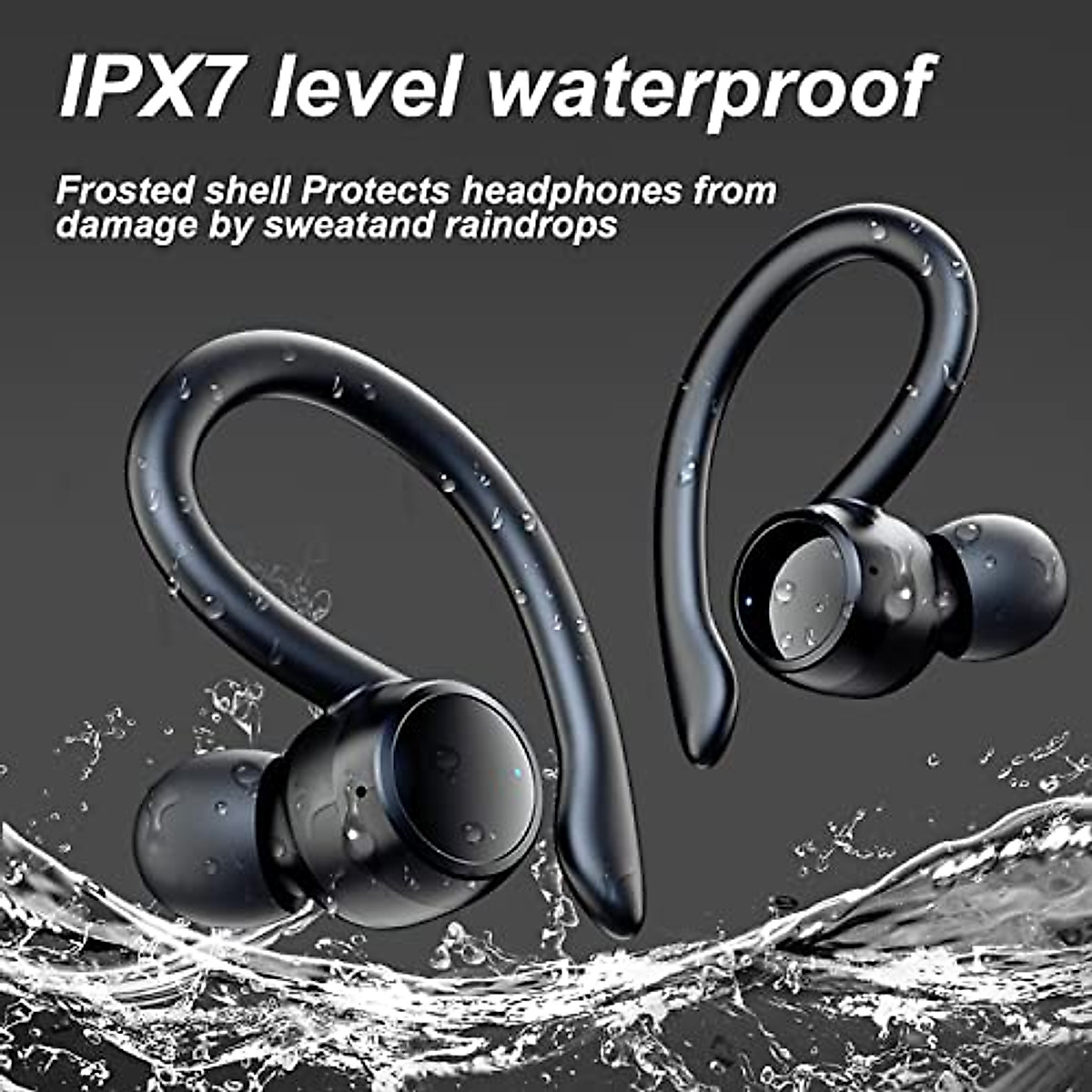 T82-Bluetooth 5.3 Wireless Earbuds-IPX7 Waterproof ENC Noise Canceling Earbuds, 120 Hours Play Time HI-FI Bluetooth Headphones, 2.0 Level Deep Bass Suitable for Sports Listen to Music (Black*1)