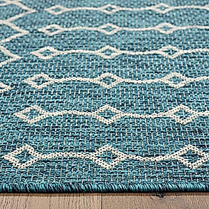 Lr Home Ox Bay Sylvestra Serene Array Indoor/Outdoor Area Rug, Blue/Gray, 3' x 5'