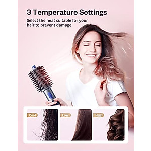 Hair Dryer, Blow Dryer Brush, Volumizer with 1300W High Speed Brushless Motor 11000 RPM, All-in-One Salon-Grade Beauty Tool, Heated Styling Brush with Negative Ions for Straight, Curly and Fluffy Hair