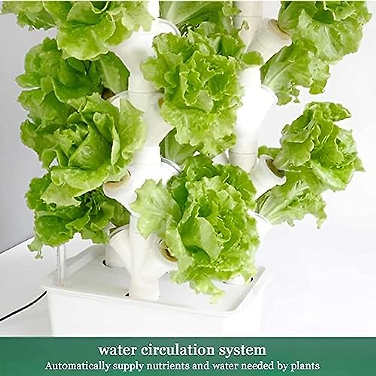 Tower Planting System 16/24/32 Holes Aquaponics Growing System Fruits and Vegetables Aeroponics Kit with Moisturizing Pump, Adapter, Mesh Pots(Size:4columns)