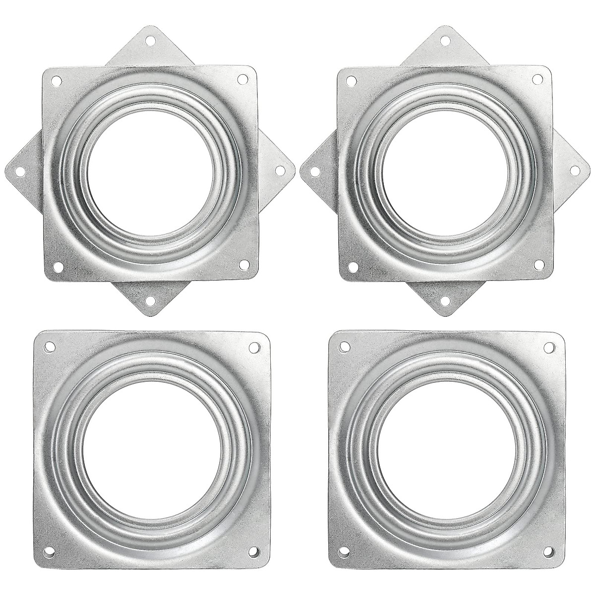 Fasmov 16 Pack 4-Inch Lazy Susan Turntable Bearings, 5/16” Thick Swivel Plate for Serving Trays, Kitchen Cabinet, Craft Project, Makeup Holder, Silver