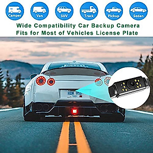 Car Rear View Backup Camera - 9 LEDs License Plate Rearview Camera,Vehicle Waterproof Reversing Camera,120° View Angle Auto Backing Camera for Trucks/SUV/RV/Pickup/Vans