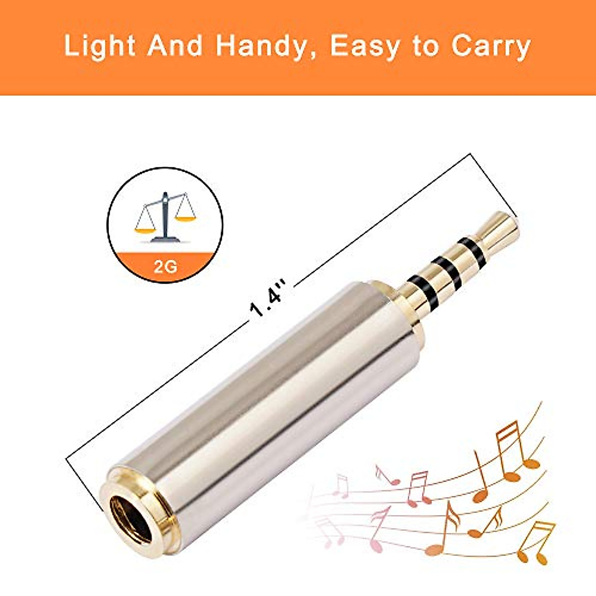 MIUONO 2.5mm to 3.5mm Adapter and 3.5mm to 2.5mm Adapter, Gold Plated Jack Stereo Full Metal Connector Converter for Smartphones, Headphone, Mic, Tablets Support MIC Function