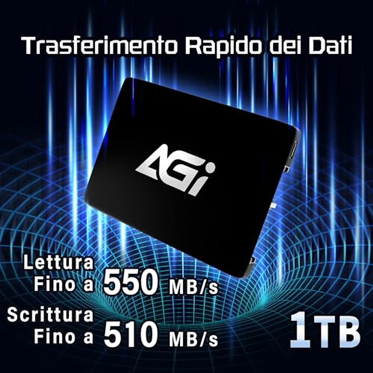 AGI 512GB AI178 2.5 Inch SATA III 3D TLC NAND Flash Internal Solid State Drive SSD (R/W Speed up to 530/510 MBs)