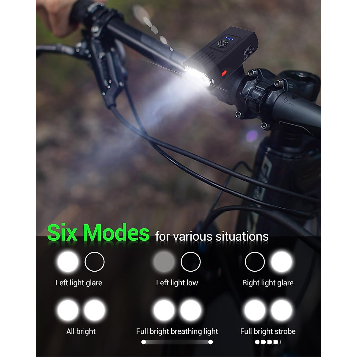 Victoper Bike Light, High Lumens Super Bright Bicycle Light, 6+4 Modes USB Rechargeable Bike Headlight & Tail Light Set, Waterproof Safety Bike Front & Rear Light for Road, Mountain, Night Riding