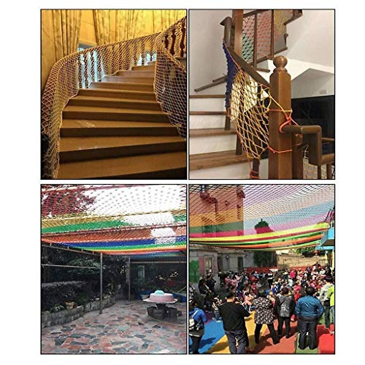 MAGFYLY Banister Guard net Child Safety Net Stair Fall Protection Netting Balcony Protection Nets Indoor and Outdoor Fence Net Yellow Nylon Rope Net Climbing Net Garden Decorative Fence Net 2x3m