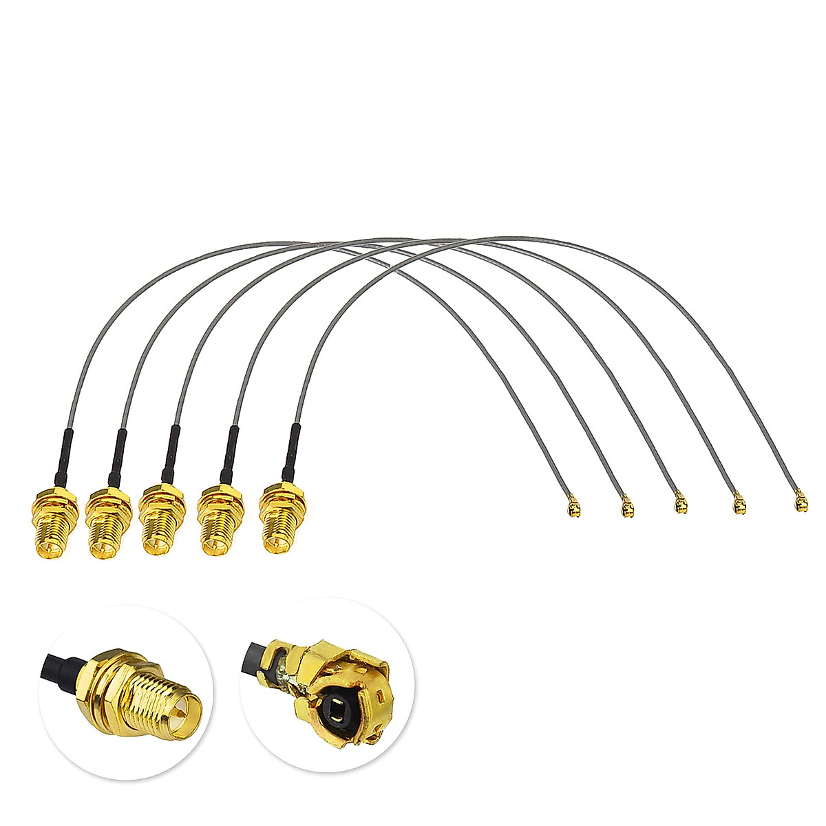 Superbat U.FL to RP-SMA Pigtail 12inch RP SMA Female to UFL/IPEX Cable for Wireless Routers Mini PCIe Cards Network PCI WiFi External Antenna Mod Tmobile Gateway 5-Pack