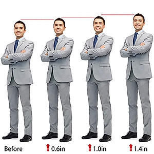 Dr. Foot's Height Increase Insoles, Heel Cushion Inserts, Heel Lift Inserts for Leg Length Discrepancies (0.6" Height, Black)