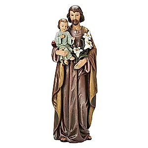 Joseph's Studio by Roman - St. Joseph and Child Jesus Figure, for 18" Scale Renaissance Collection, 18" H, Resin and Stone, Religious Gift, Decoration, Collection, Durable, Long Lasting