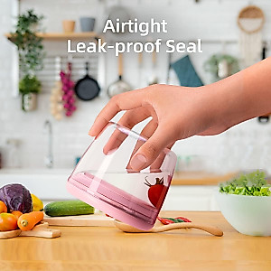 Ankou Meal Prep Containers Reusable Glass Overnight Oats Containers With Lids Pop Airtight Food Storage Containers Bowls for Breakfast Salad Leftovers Yogurt Icecream 14oz 400ml 4 Pack