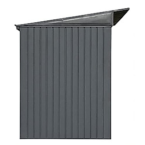 Sojag 8' x 5' Denali Outdoor Lockable Steel Storage Building with Windows, Anthracite