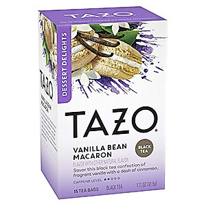 TAZO Dessert Delights Vanilla Bean Macaron Tea Bags, Sugar and Calorie Free, 15 Count (Pack of 6)