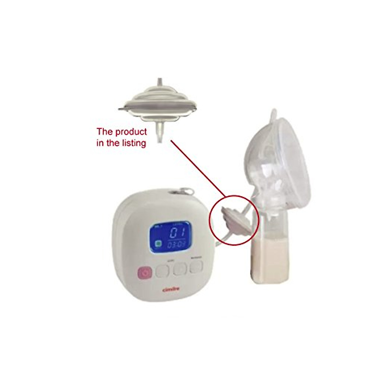 Maymom Medium Stem Backflow Protector Compatible with Motif Luna, Ameda MYA and Cimilre S3 Pumps; 2pc /pk