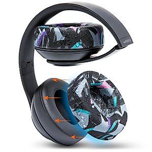 WC SweatZ Protective Earpad Covers Made by WC | Fits Beats Studio 3 & 2 (Does Not Fit Beats Solo) / Bose QC35 & 35II / Bose 700 & More | Sweatproof & Easily Washable | 90's Black