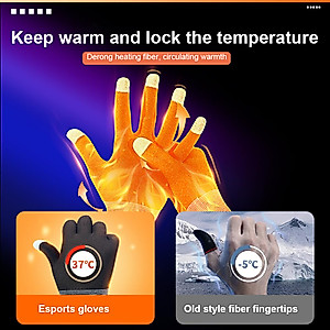 Aktudy 1 Pair Five-Finger Gloves Highly Sensitive Gaming Finger Sleeves Anti-Sweat Breathable Keep Warm for PUBG E-Sports Sara Gaming Gloves (Blue)