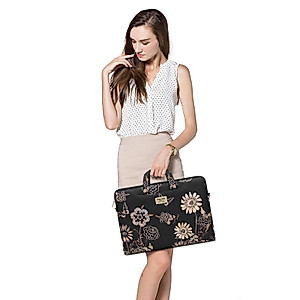 MOSISO Laptop Bag for Women, 15 inch Computer Bag Compatible with MacBook, HP, Dell, Lenovo, Asus, Notebook, 15.6 inch Laptop Shoulder Carrying Messenger Sleeve with Strap, Vintage Floral