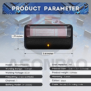 2Pack-950ESTD Chamberlain Garage Door Opener Remote (Yellow Learn Button Security+ 2.0 myQ) 3-Year-Warranty