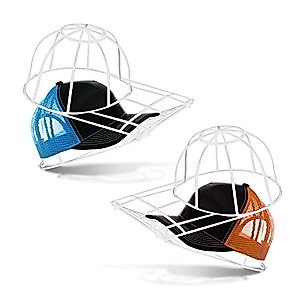 BallcapBuddy - Original and Patented Hat Cleaner, Hat Washer for Washing Machine or Dishwasher, Cap Washer Frame for Flat & Curved Hats, 2 Pack, White, Made in USA