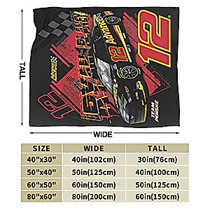 Ryan Blaney 12 All Season Fleece Blanket Throw Ultra Soft Flannel Blanket Digital Printed Premium Fluffy Microfiber Fleece 50"x40"