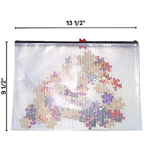 12pcs A4 Mesh Zipper Pouches | Clear Plastic Pouches with Zipper | mesh Zipper Pouch Document Bag |Puzzle & Board Games Storage Bag, Office Supplies