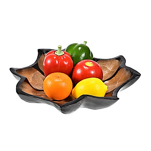 AeraVida Simply Beautiful Hand Carved Lotus Flower 12 inches Platter or Tray | Wooden Platters for Serving Food | Hand Carved Wooden Tray | Lotus Flower Wooden tray | Tropical Serving Tray