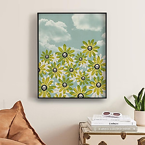 Skull flowers wall art print abstract floral poster unique home decor gift idea unframed (8x10" Print)