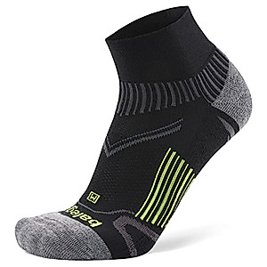 Balega Enduro Arch Support Performance Quarter Athletic Running Socks for Men and Women (1 Pair), Black, Large