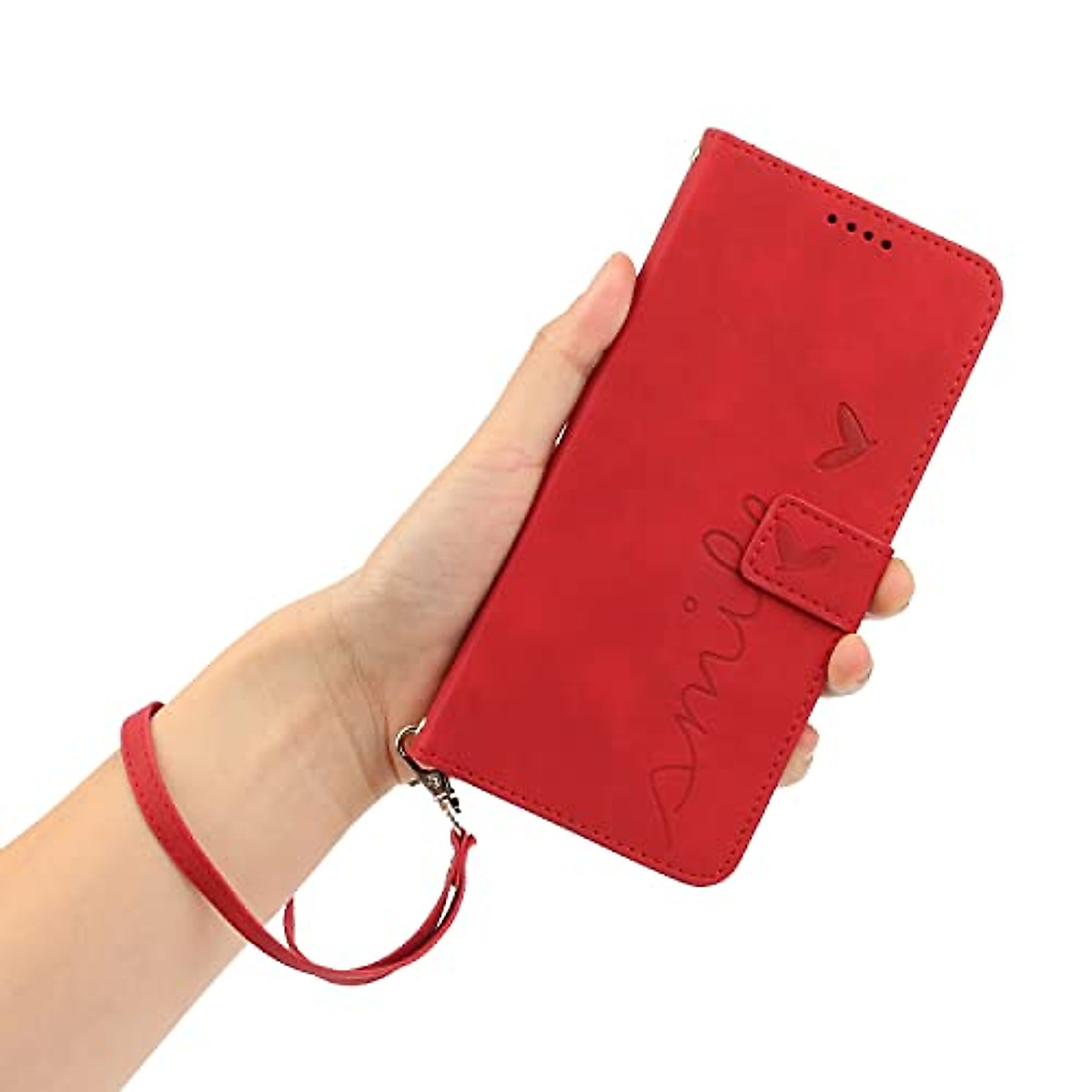 Kainevy for Infinix Note 30 5G Case Wallet Black with Lanyard Durable Leather Case for Infinix Note 30 5G Phone Case with Card Holder Buckle Flip Design Protective Cover for Womem Men (Red)