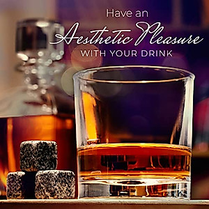 Whiskey Decanter Set for Men with 4 Drinking Glasses and 9 Whisky Stones – Christmas Gift 2023 – (Old Fashion Glass 25 oz. and Modern Glass 25 oz.)