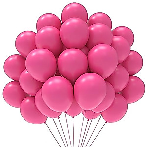Sharlity Pink Balloons, 100 Pcs Hot Pink Balloons 12 Inch Pink Latex Balloons for Baby Shower Birthday Valentine's Day Anniversary Party Decorations