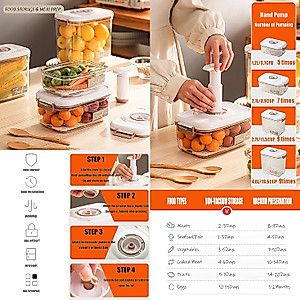 liviware home & kitchen Vacuum Seal Containers - Preserve Freshness with Time Dial, BPA-Free, Microwave-Safe - 2-Piece Set (5.1 Cups + 8.9 Cups Rectangular), White, liv01