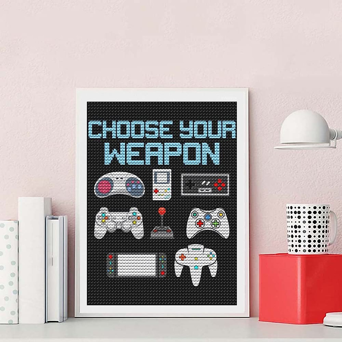 DIY Diamond Painting Kits Funny Gaming Diamond Art for Adults Kids, Full Round Drill Paint by Numbers Arts Pictures for Home Wall Decor Gifts 12 x 16 inch