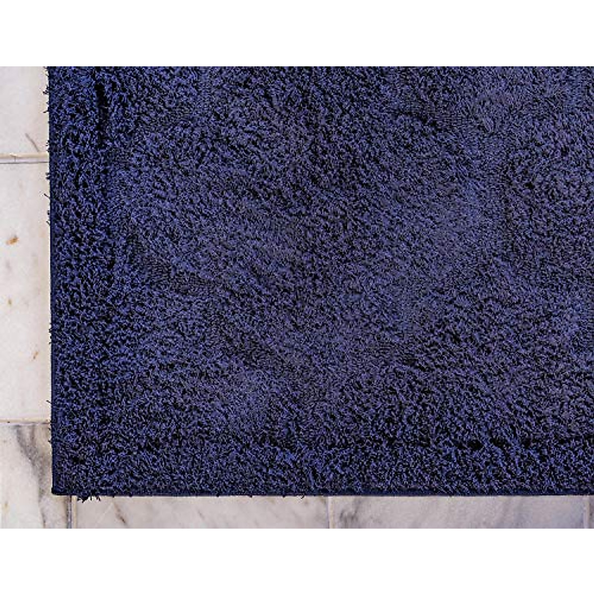 Unique Loom Trellis Shag Collection Plush Geometric Modern Moroccan Lattice Navy Blue Runner Rug (2' 7 x 10' 0)