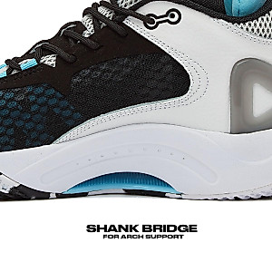 AND1 Scope Basketball Shoes for Women and Men, High Top Men’s Basketball Shoes - Womens Basketball Sneakers - Black/White/Light Blue, 11.5 Medium