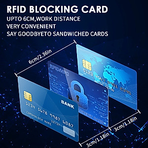 TIESOME RFID Blocking Cards, 6 Pieces Credit Card Passport Protector NFC Bank Blocker Protection for Entire Wallet Shield Men Women