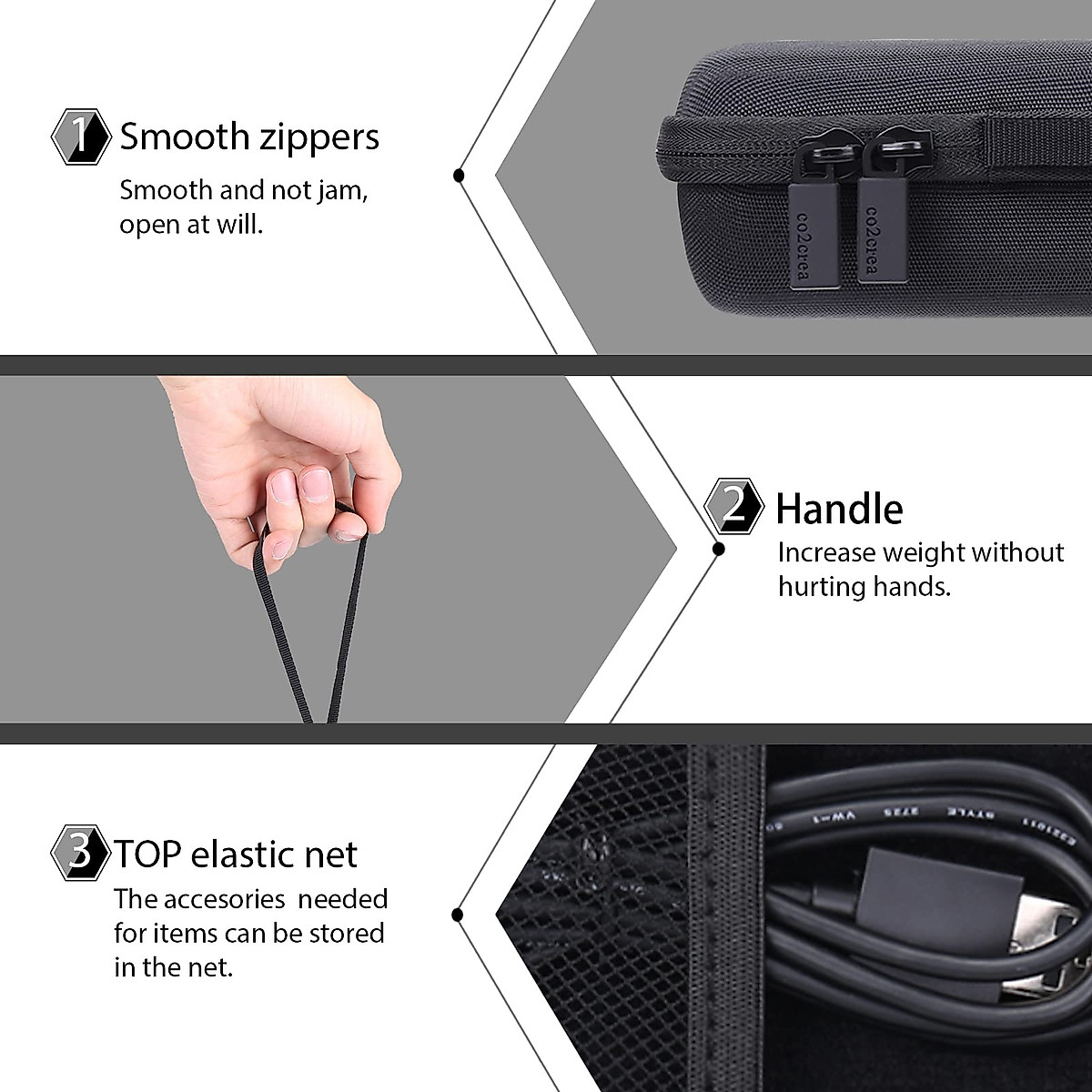 co2CREA Hard Travel Case Replacement for Epson Workforce ES-50 ES-60W DS-70 DS-80 Portable Sheet-fed Document Scanner (Black)