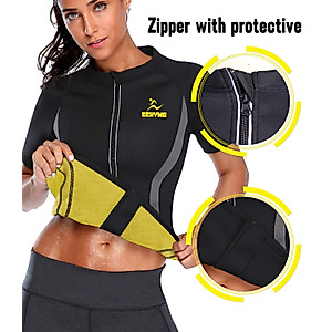 SEXYWG Women Hot Sweat Weight Loss Sauna Shirt Neoprene Top Workout Body Shaper Slimming Training Suit