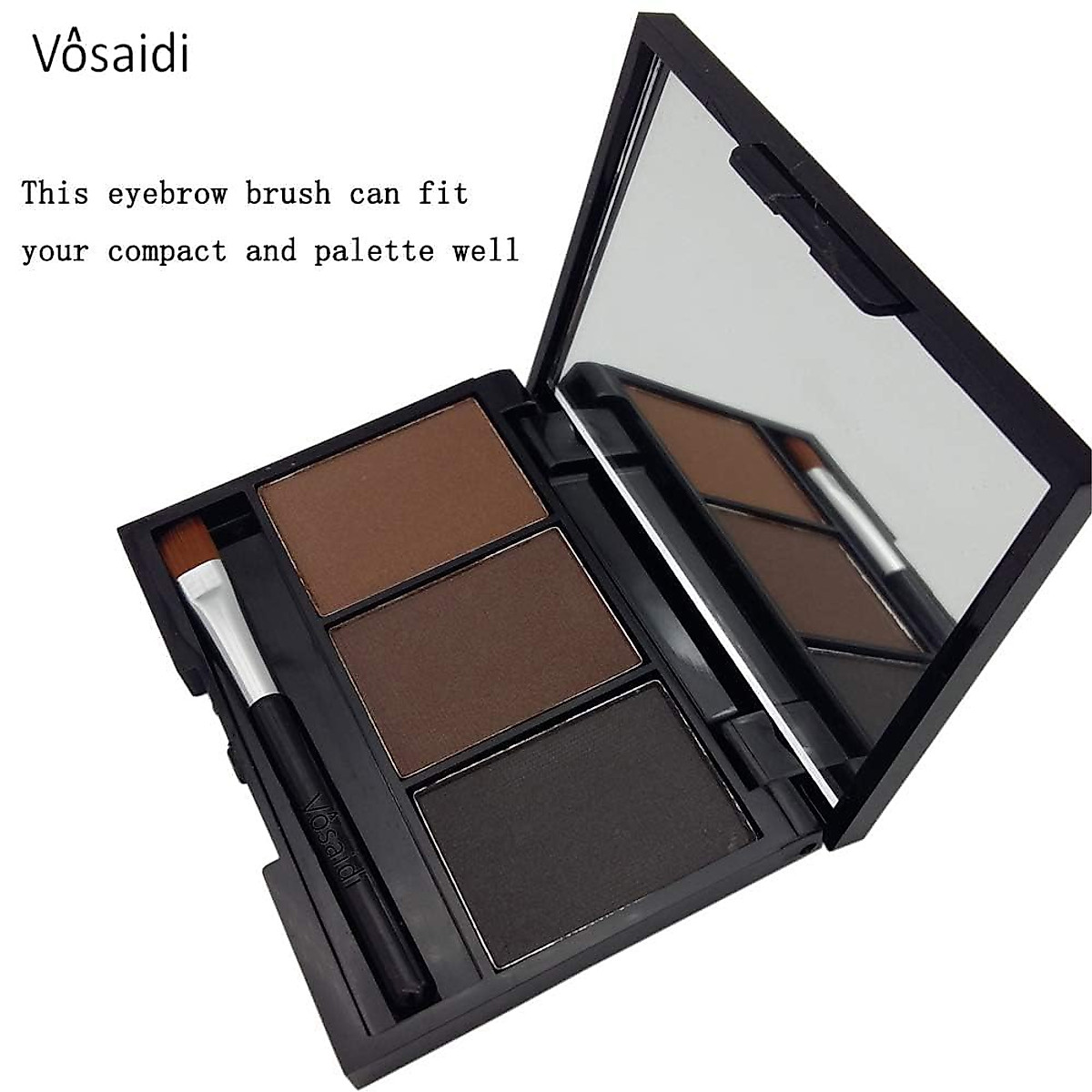 VOSAIDI 10pcs Eyebrow Brush Portable Premium Quality Angled Eye Brow Brush and Spoolie Mini Brush