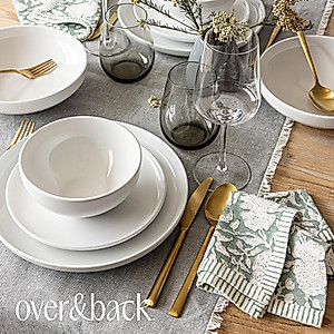 over&back 20pc Modern Flatware Cutlery Set - Comes with 4 Dinner Forks, 4 Salad Forks, 4 Dinner Knives, 4 Dinner Spoons, and 4 Teaspoons - 18/8 Stainless Steel - Dishwasher-Safe - Matte Gold