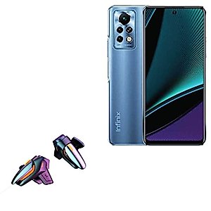 BoxWave Gaming Gear Compatible with Infinix Note 11 Pro (Gaming Gear by BoxWave) - Touchscreen QuickTrigger, Trigger Buttons Quick Gaming Mobile FPS for Infinix Note 11 Pro - Jet Black