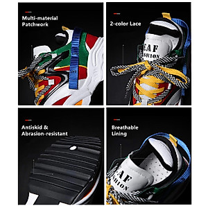 Men's Retro Color Blocked Fashion Sneakers Sport Running Shoes Walking Casual Athletic Shoes(1,10)